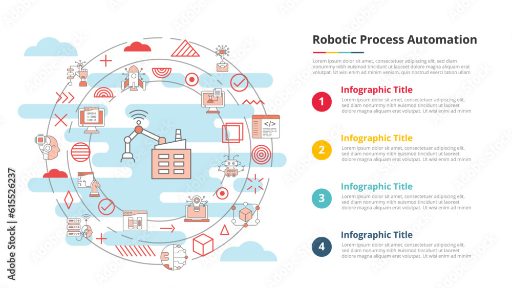 rpa robotic process automation concept for infographic template banner ...