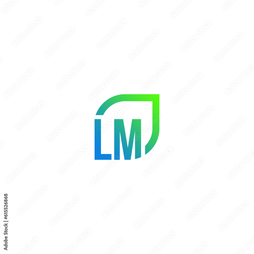 Letter LM logo grows, develops, natural, organic, simple, financial ...