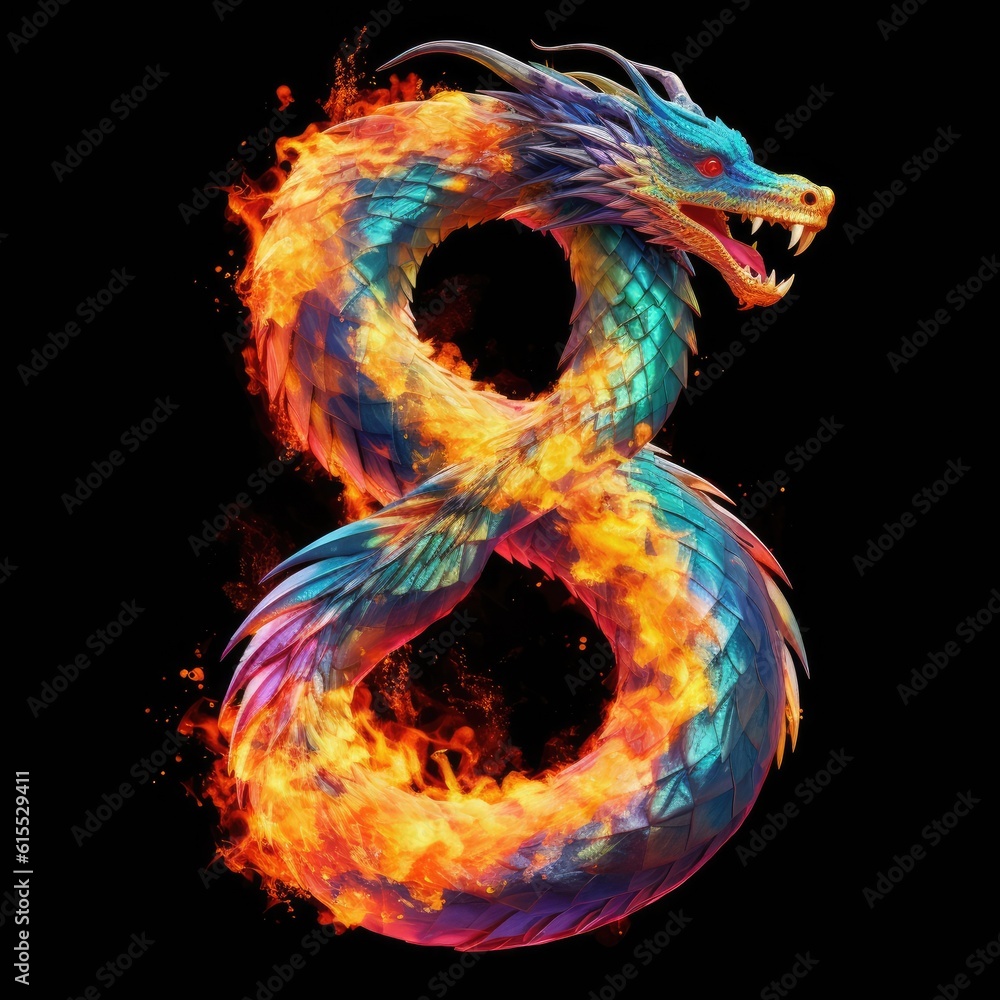 Lucky Number Eight and Chinese Dragon concept for Infinity Symbol, The ...