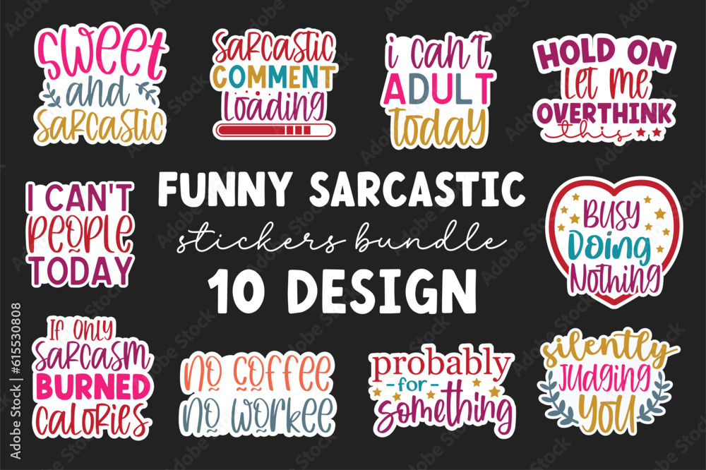 Vetor de Funny Stickers bundle,Funny Stickers quotes bundle,Funny ...