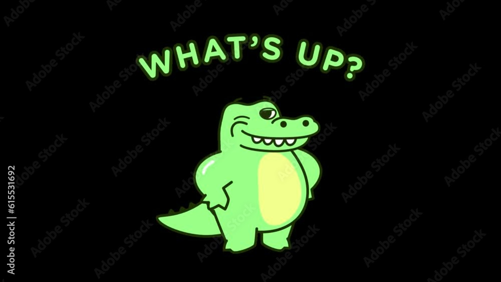 Green Alligator with whats up background animated, logo symbol, social ...
