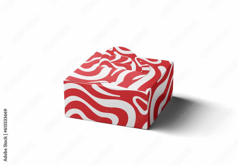 Mockup of customizable square cake box against customizable color ...