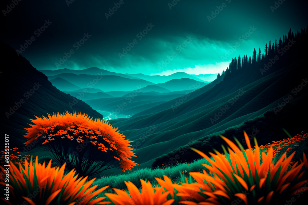 Generative concept art illustration. Generative ai. Stock Illustration ...