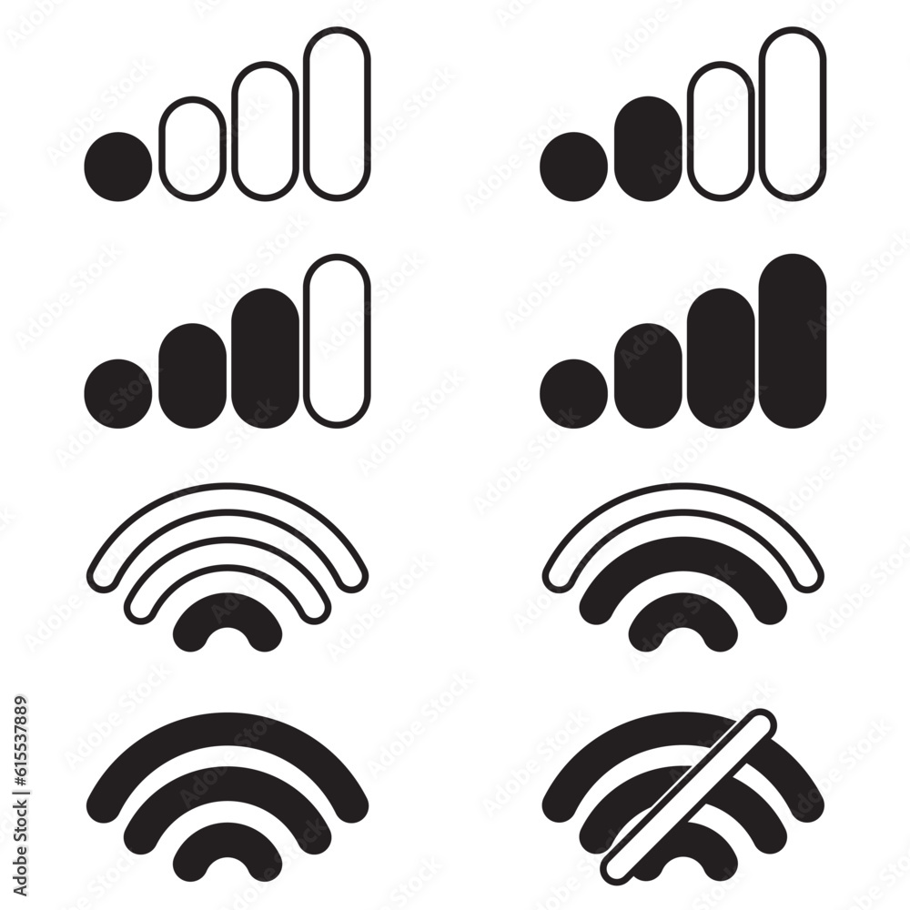Wi Fi icon vector set, signal icons set . wireless illustration sign ...