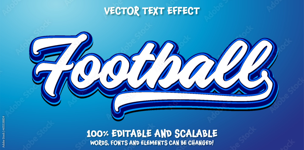 Football Club editable text effect style vector Stock Vector | Adobe Stock