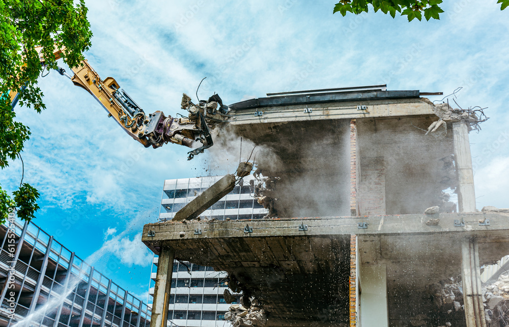 Demolition of the old building. residential house, building at ...