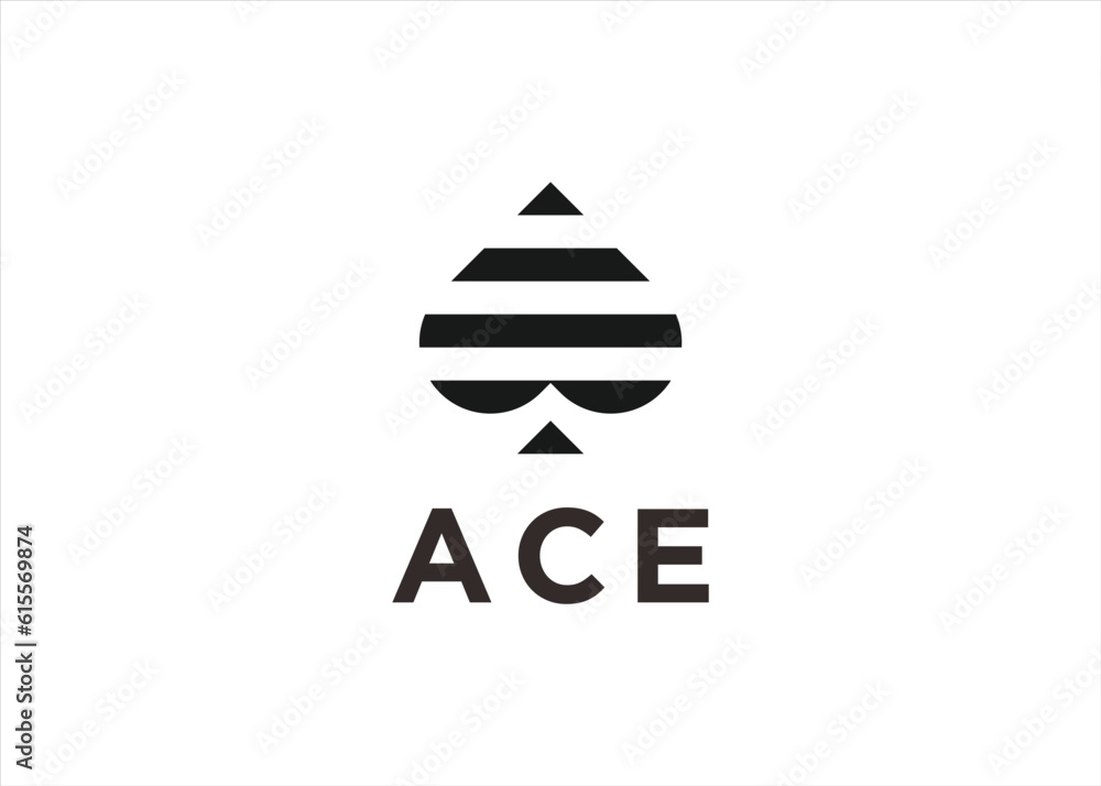 ace logo design vector silhouette illustration Stock Vector | Adobe Stock