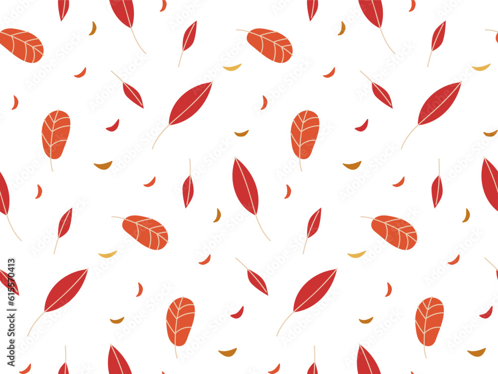 Seamless Autumnal Leaves pattern. Autumn golden color leaf. Vector ...