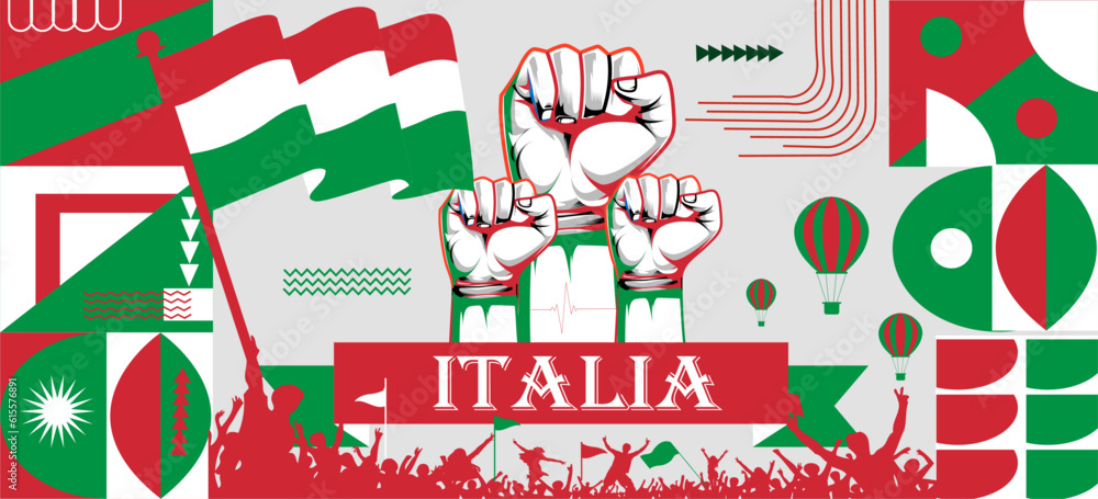 Italia national day banner design. Italian flag theme graphic web ...