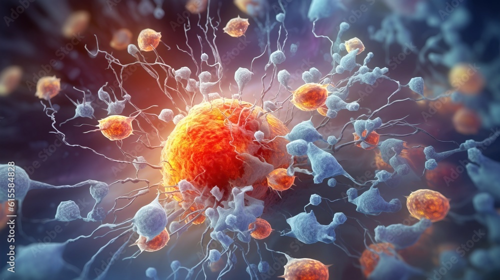 Thousands of tiny bacteria cells, forming into a beautiful organic ...