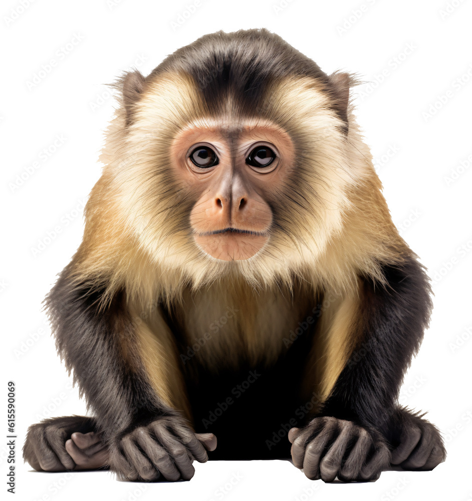 Capuchin monkey isolated on the transparent background PNG. AI ...