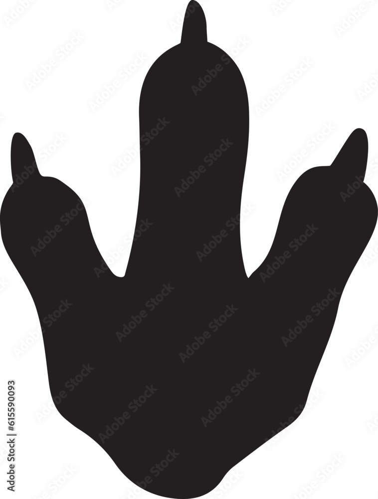 Tyrannosaurus rex T-rex dinosaur foot print symbol icon. Stock Vector ...