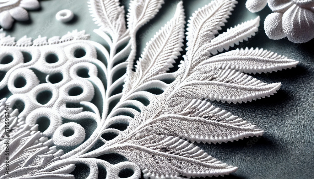 Artificial generated lace fabric tactile structure material 3D Printed ...