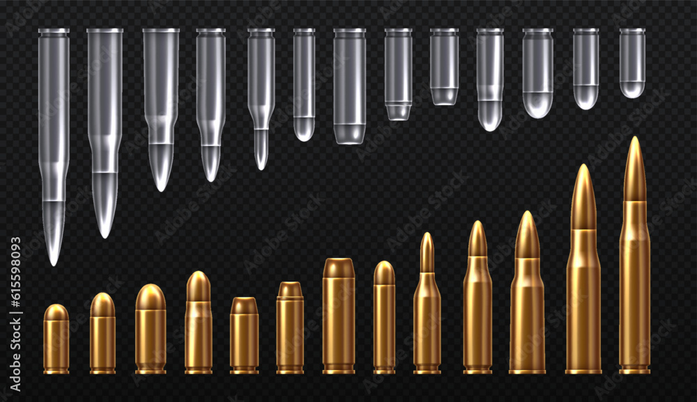 Photo & Art Print Silver and gold bullets set, Aleksey