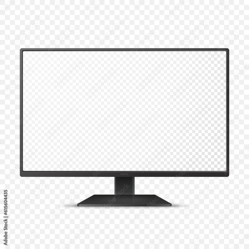 Vetor de Vector 3d Realistic Modern TV Screen. Minimalistic Stylish Lcd ...