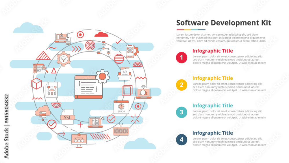 sdk software development kit concept for infographic template banner ...