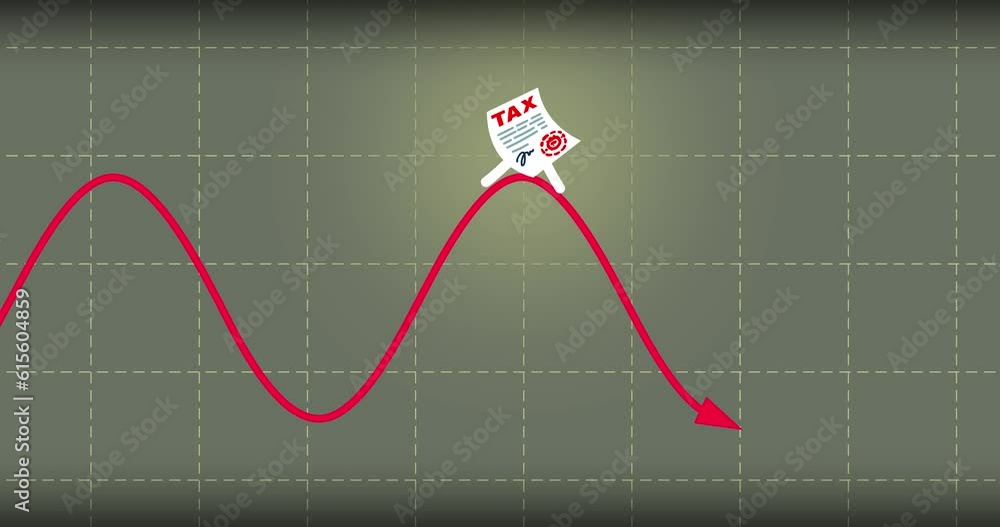 Tax rate variable floating sinusoid chart color flat. Walking up and ...