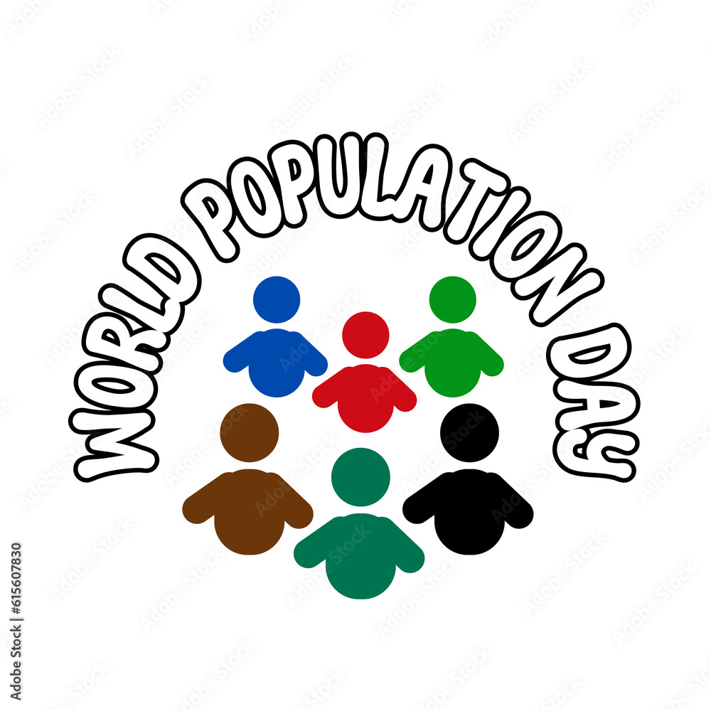 World Population Day text Typography clipart on Transparent background ...