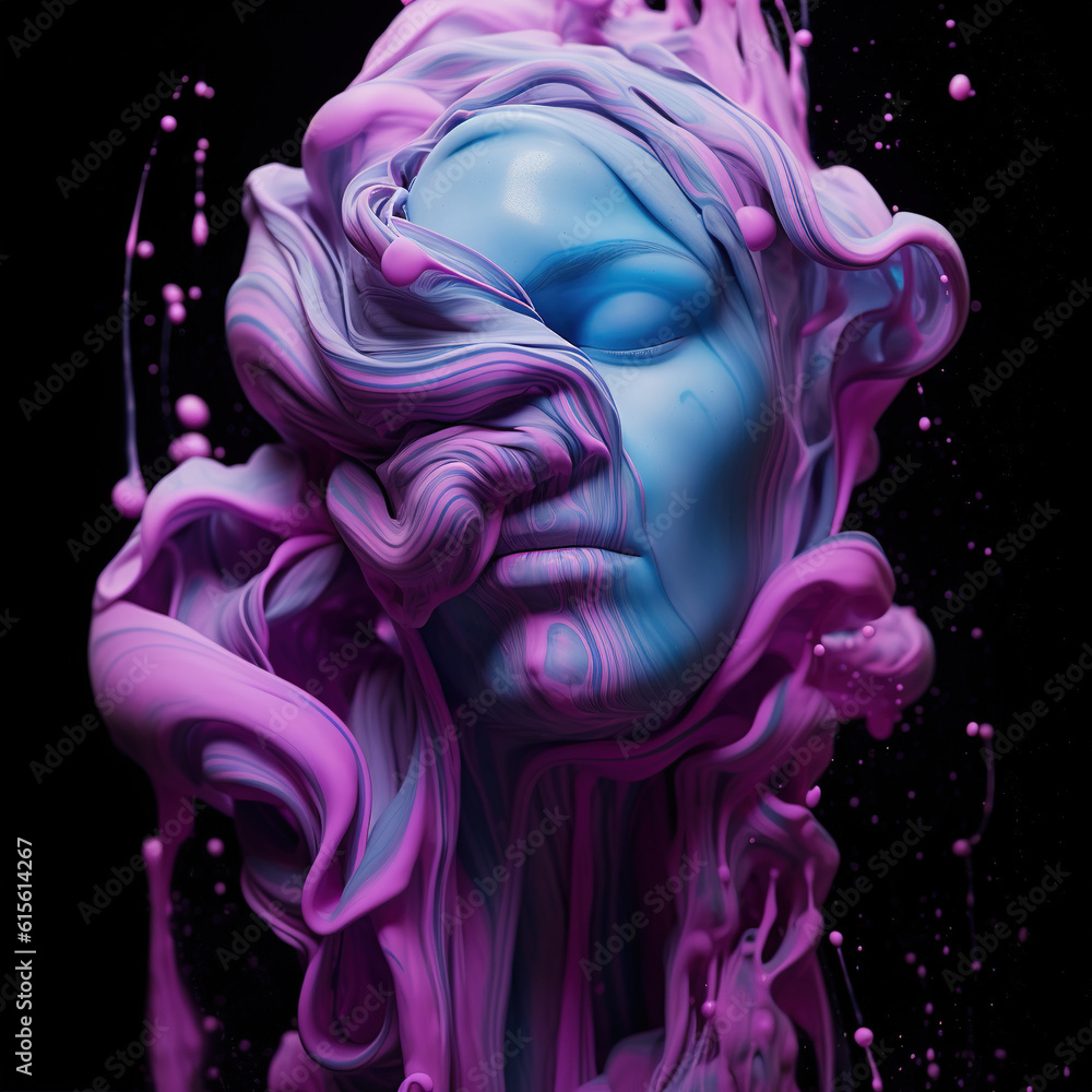 Abstract female distorted portraiture, interactive artwork, uhd image ...