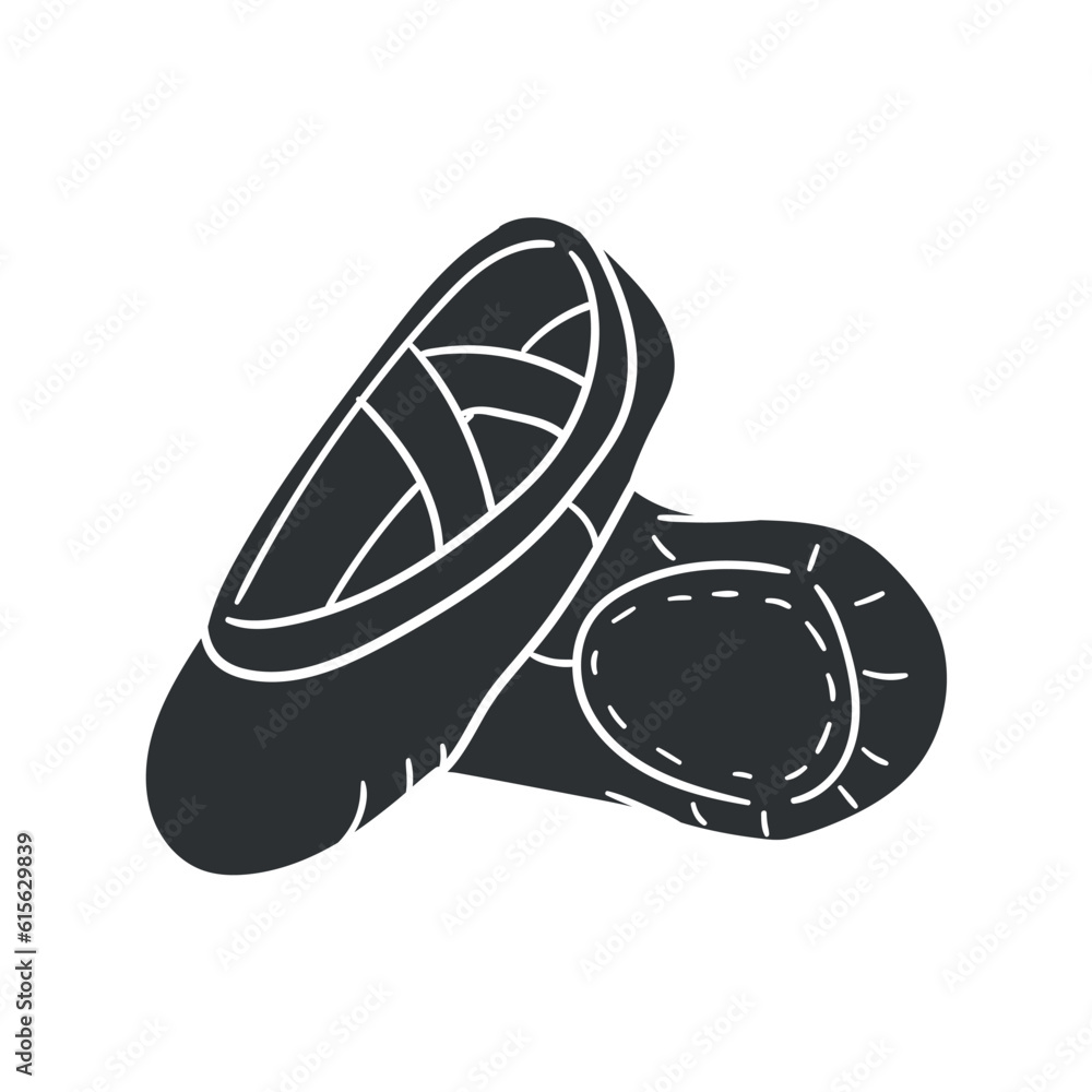 Ballet Shoes Icon Silhouette Illustration. Ballerina Dance Vector ...