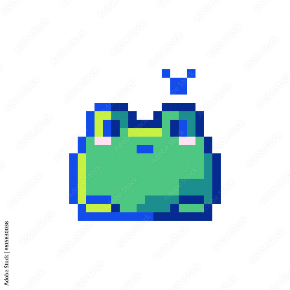 Vecteur Stock Retro 8 Bit Pixel Art Frog Icon. Y2K Nostalgic Toad ...