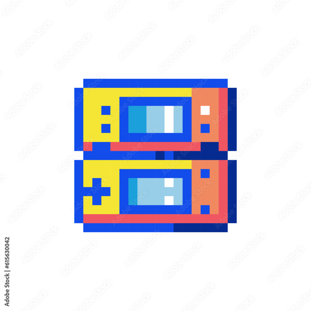 Retro 8 Bit Pixel Art Game Console Icon. Y2K Nostalgic Handheld ...