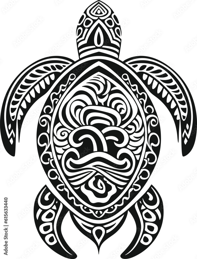Sea turtle Maori style. Polynesian Tattoo sketch. For print, t-shirt ...