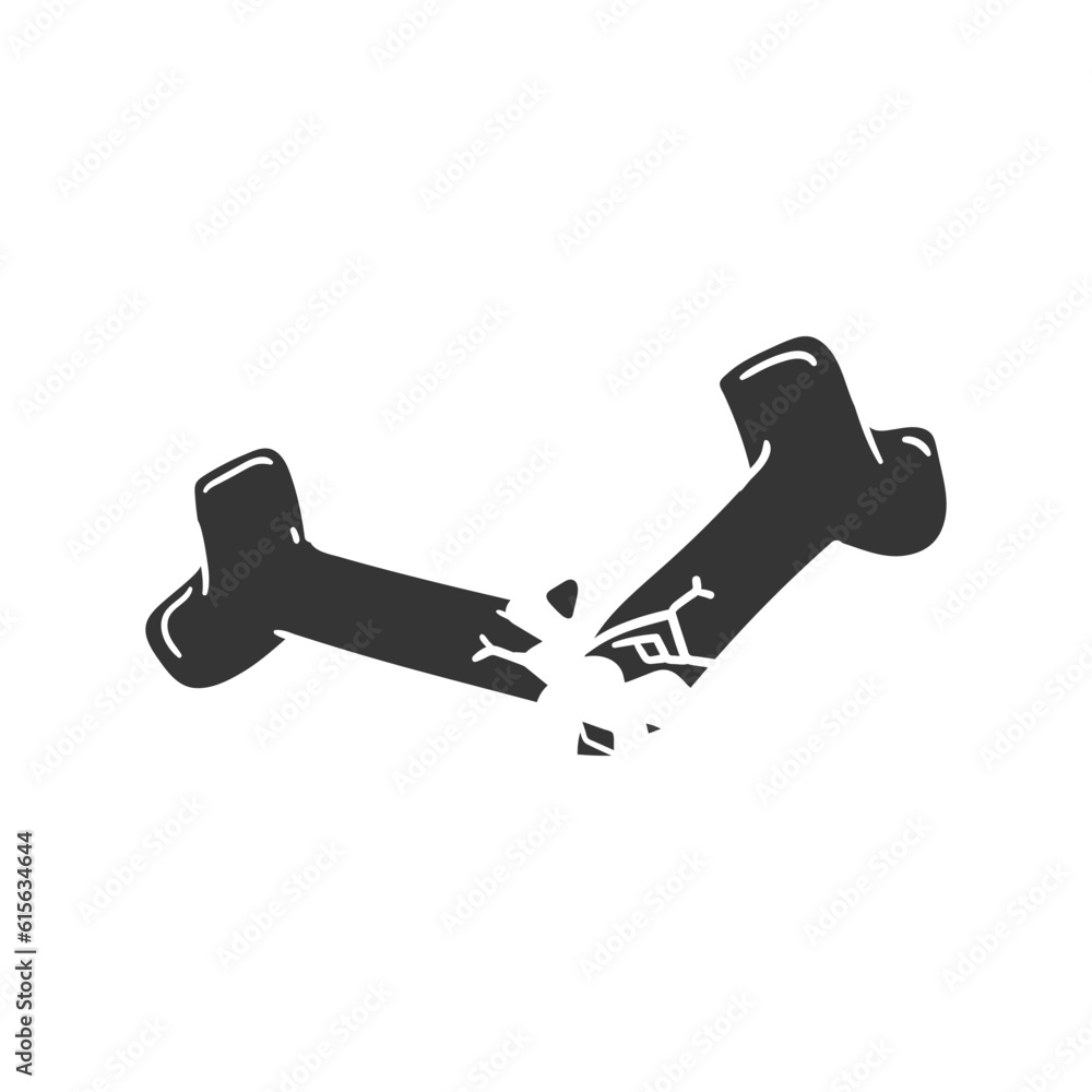 Bone Break Icon Silhouette Illustration. Human Body Vector Graphic ...