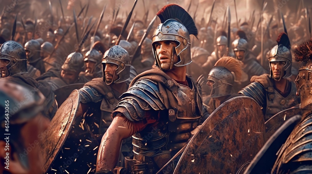 anchient roman background design, soldiers moments before entering the ...