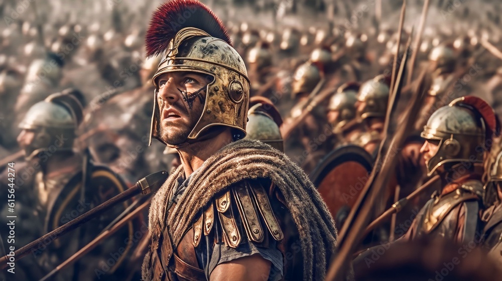 anchient roman background design, soldiers moments before entering the ...