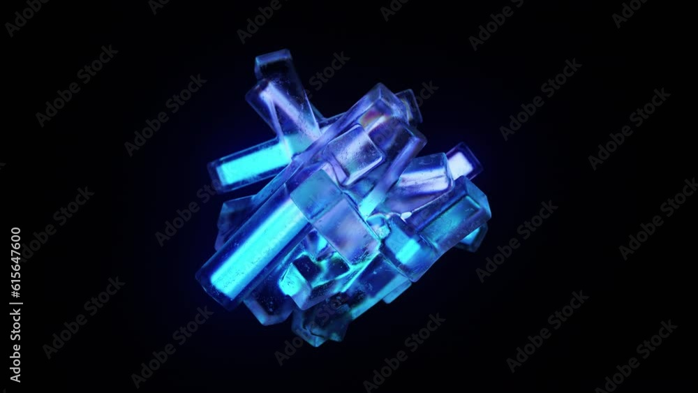 Abstract blue rotating ice shapes looped animation Stock Video | Adobe ...