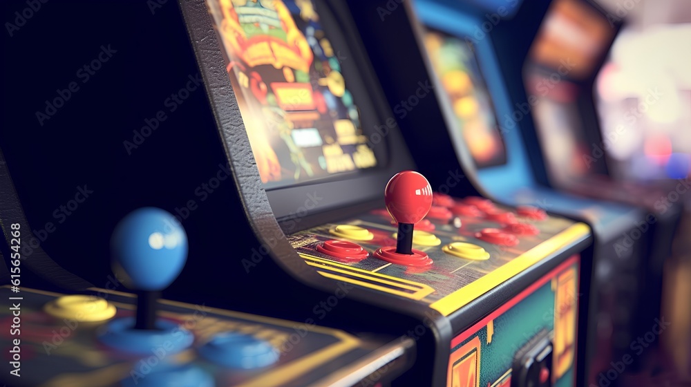 Arcade machine. This iconic symbol of video gaming culture represents ...