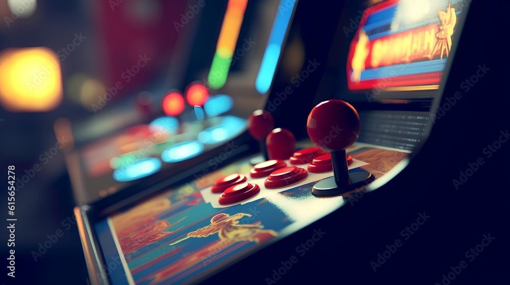 Arcade machine. This iconic symbol of video gaming culture represents ...
