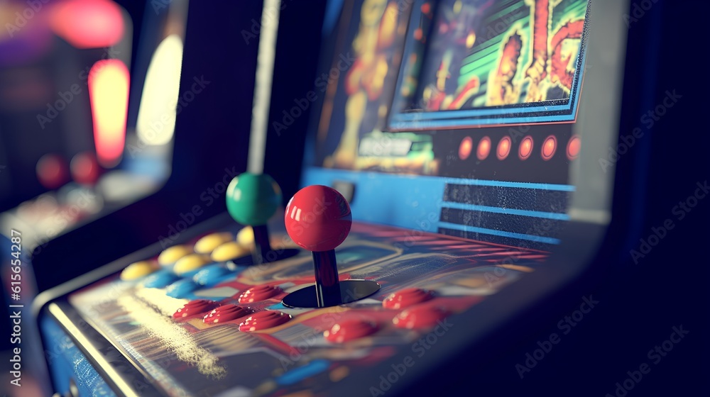 ภาพประกอบสต็อก Arcade machine. This iconic symbol of video gaming ...