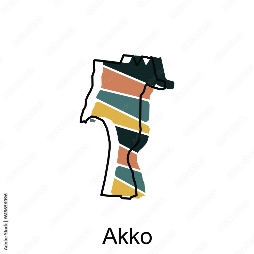 Akko map territory icon. Israel map vector icon for web design isolated ...