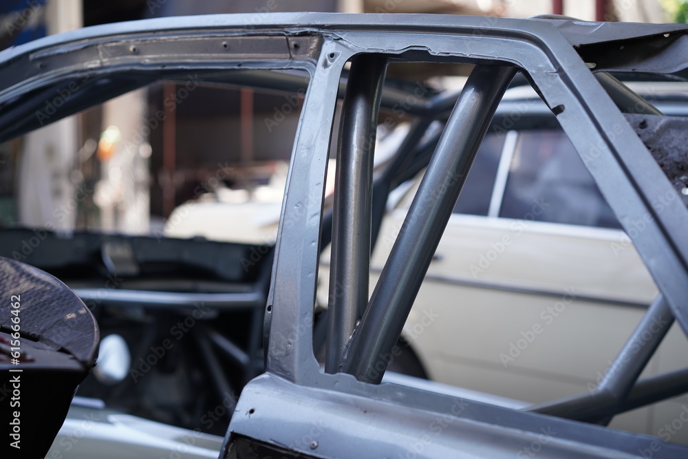 Race car's roll cage design and detail Stock Photo | Adobe Stock