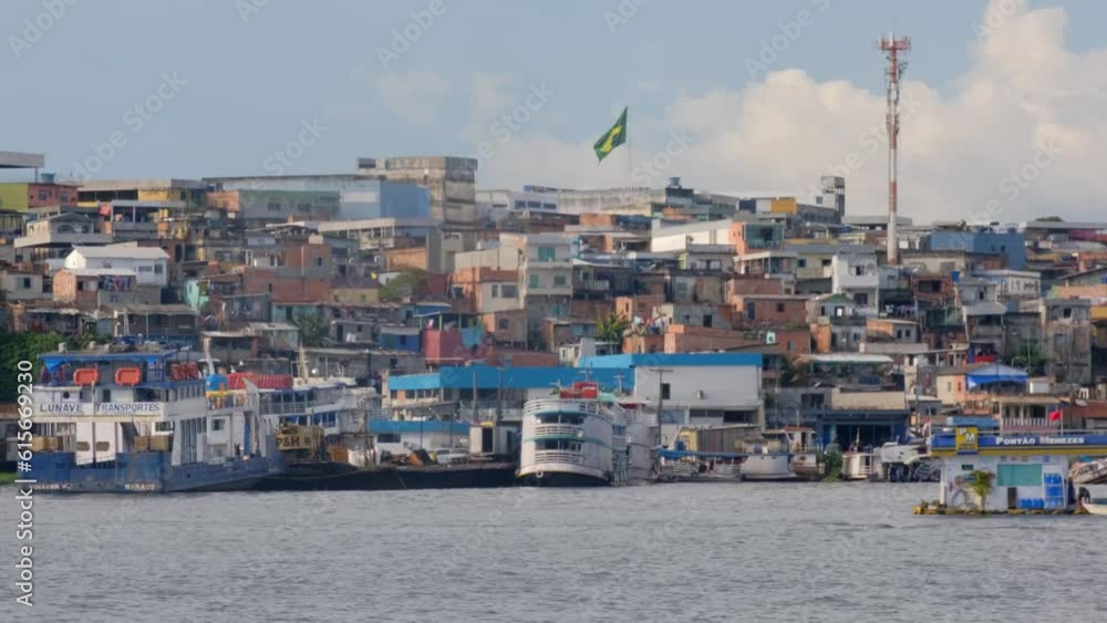 Manaus Favela, Amazonia Brazil Humble Slum Houses and Boats, River ...