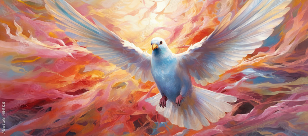 Sacred Symbolism: Abstract Art of Holy Spirit Dove in Christian ...