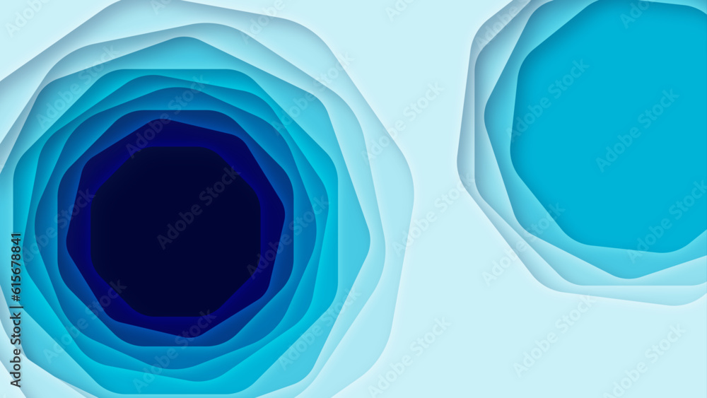 Paper cut abstract background. deep multiple layers blue deep sea ...
