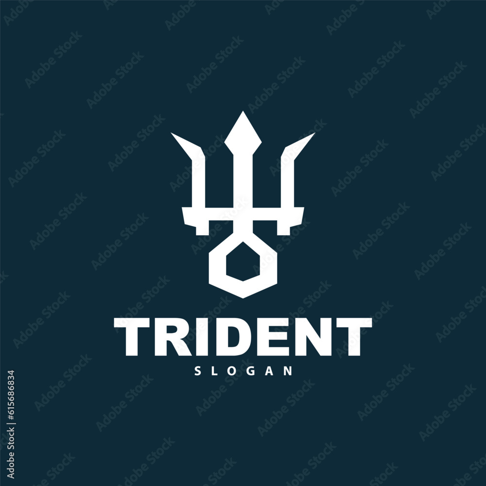 Trident Logo, Vector Magic Spear of Poseidon Neptune, Triton King ...