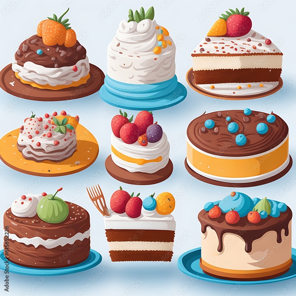cartoon cute cake plate Clipart Stock Illustration | Adobe Stock