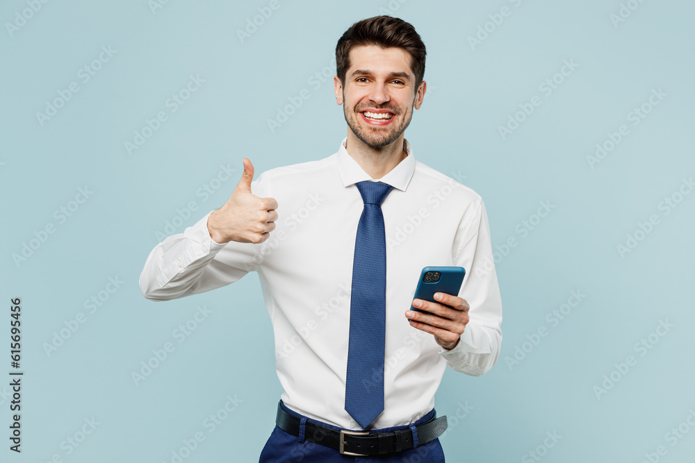 Young fun employee business man corporate lawyer wear classic formal ...