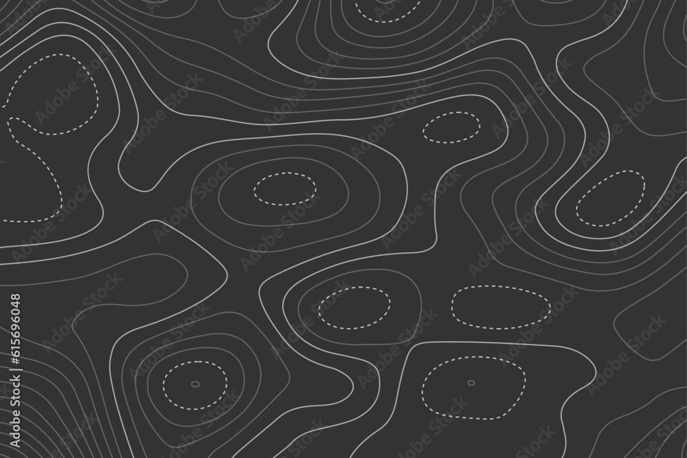 Black and white wavy paper curve relief abstract topographic map ...