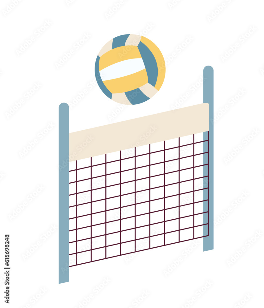 Volleyball playing semi flat colour vector object. Pass volley ball ...