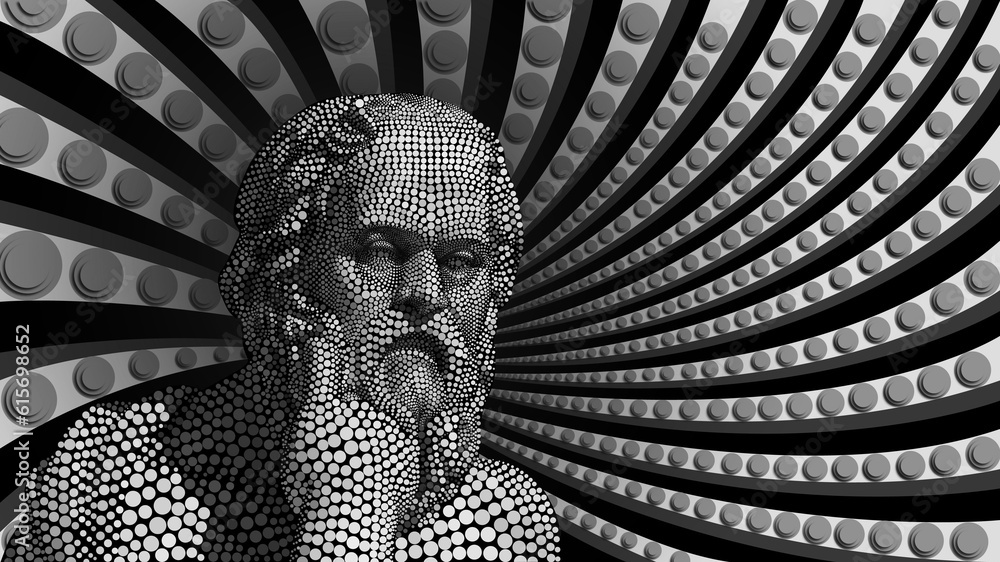 black and white portrait illustration artwork of Socrates philosopher ...