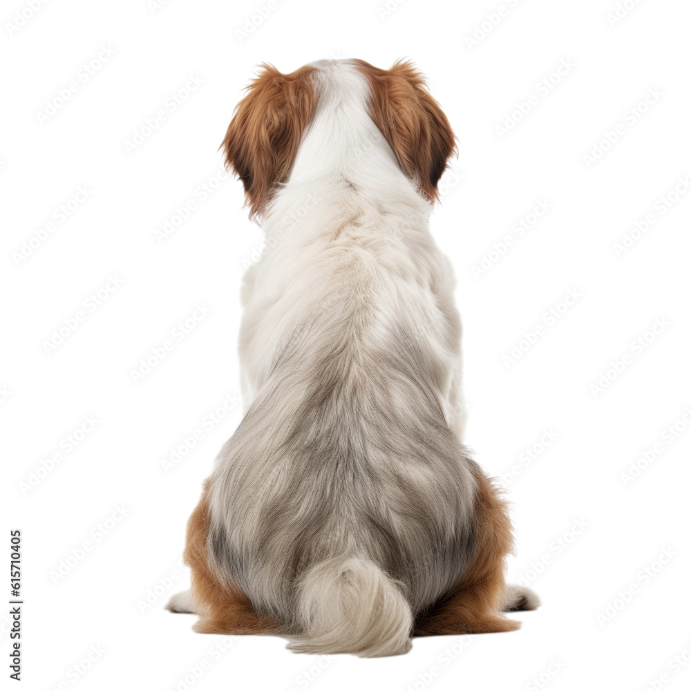 dog back view isolated on white Stock Photo | Adobe Stock