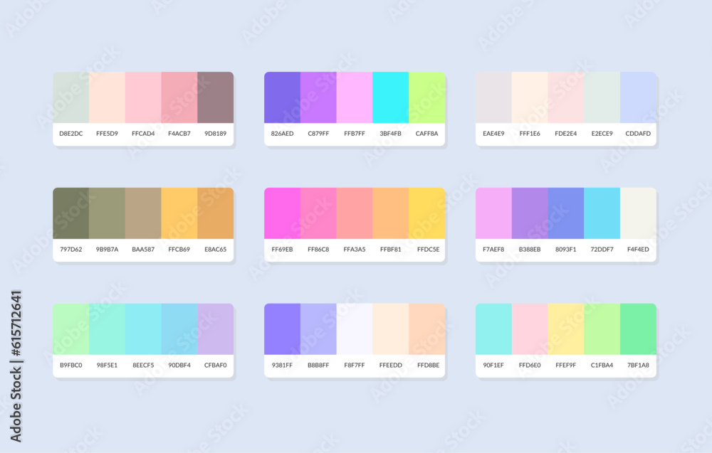 Pantone colour palette catalog samples in rgb hex. Color swatch. Stock ...