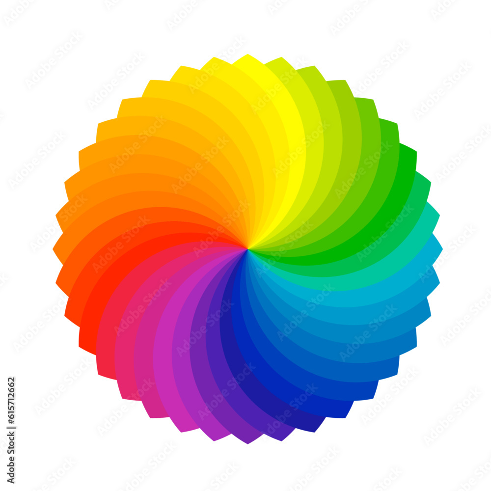 Color theory. Circular color scheme with warm and cold colors. Vector ...