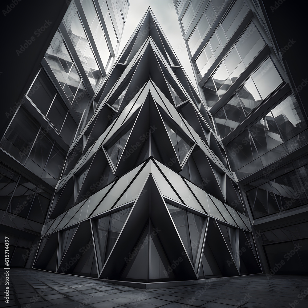 A captivating building with an abstract, minimalistic design stands out ...