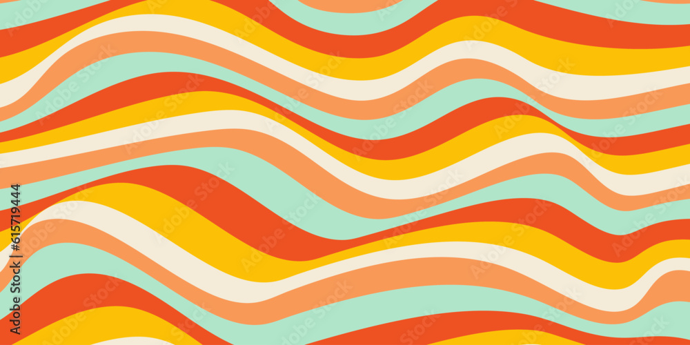 Sychedelic groovy retro background with colorful waves. Vector ...